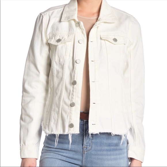 Blank NYC | Jackets & Coats | Blank Nyc White Frayed Denim Jacket ...